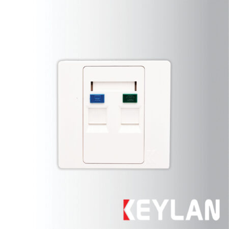 2-Port Shuttered Faceplate - Keystone Cable