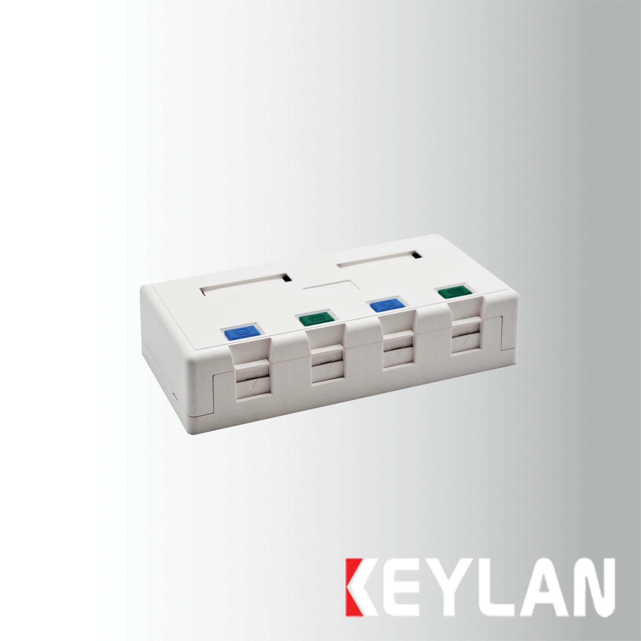 4-Port Shuttered Surface Mount Box - Keystone Cable