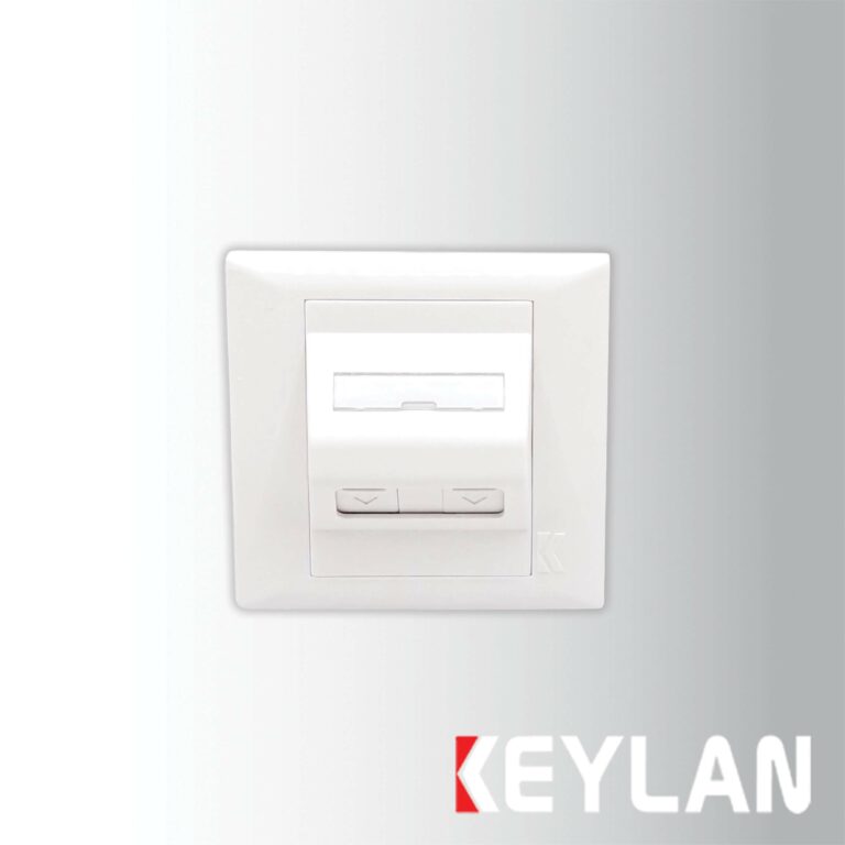 2-Port Angled Shuttered Faceplate - Keystone Cable